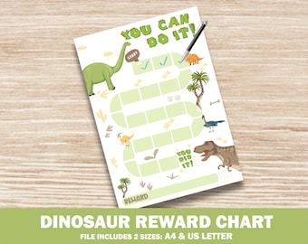 Printable Dinosaur Reward Chart Dinosaur Kids Potty Training Chart ...
