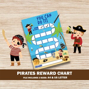 Pirates Reward Chart, Sticker Chart, Kids Potty Training, Behavior ...