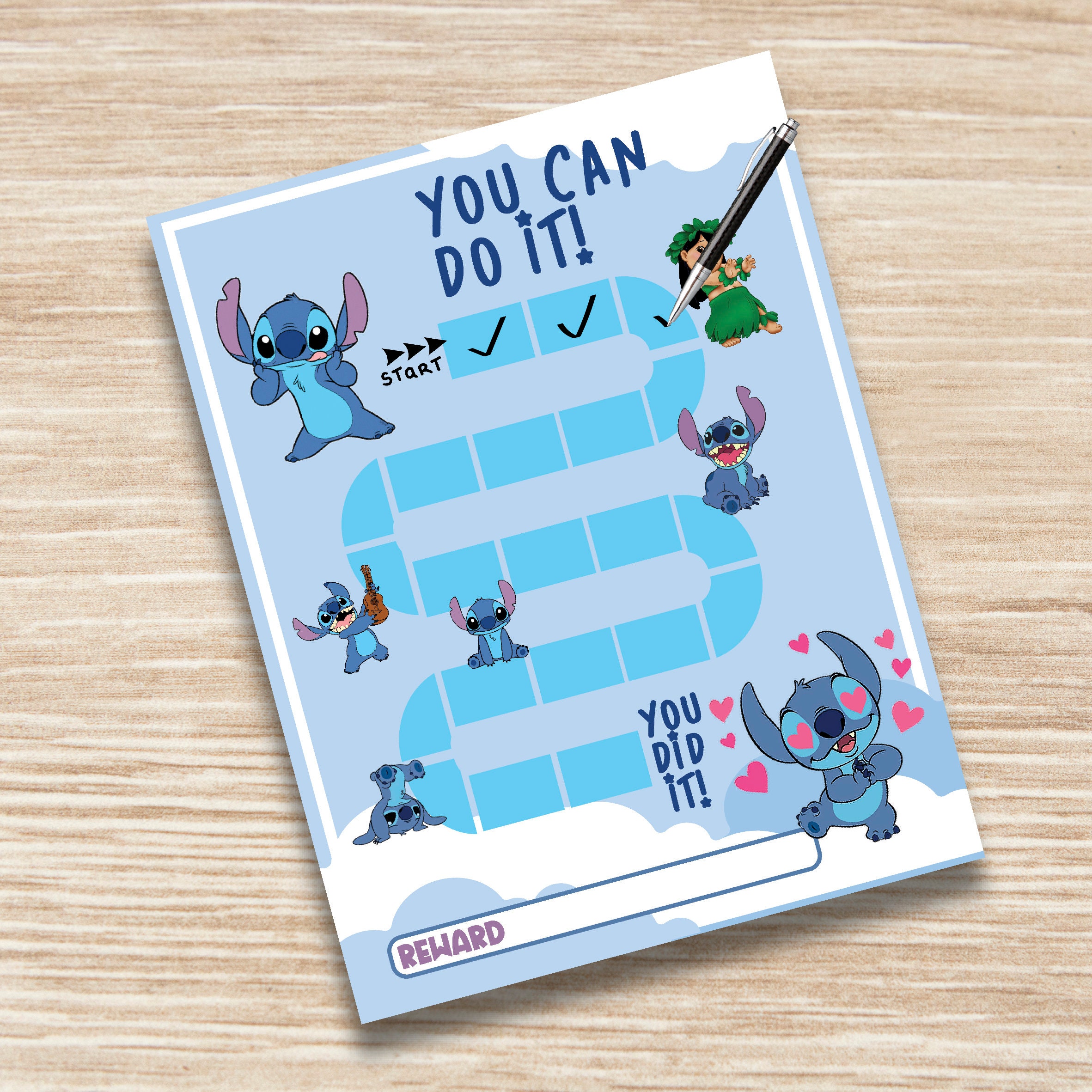 Stitch Reward Chart, Sticker Chart, Kids Potty Training, Behavior Chart ...