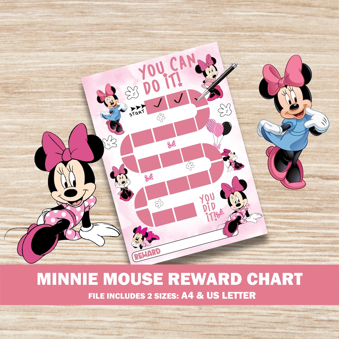 Minnie Mouse Reward Chart Sticker Chart Kids Potty Training Chart ...