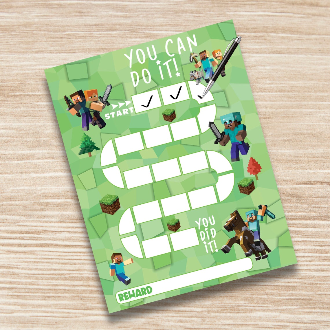 Minecraft Reward Chart, Sticker Chart, Kids Potty Training, Behavior ...