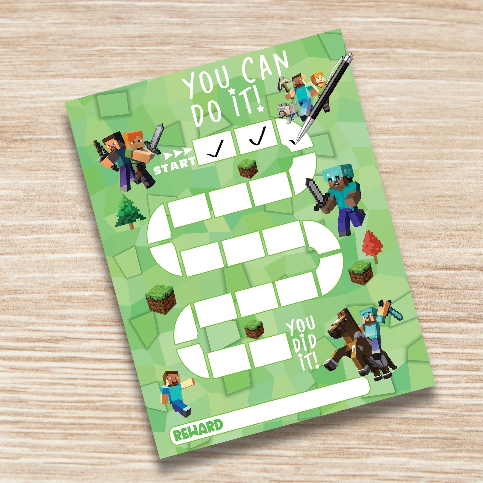 Minecraft Reward Chart, Sticker Chart, Kids Potty Training, Behavior ...