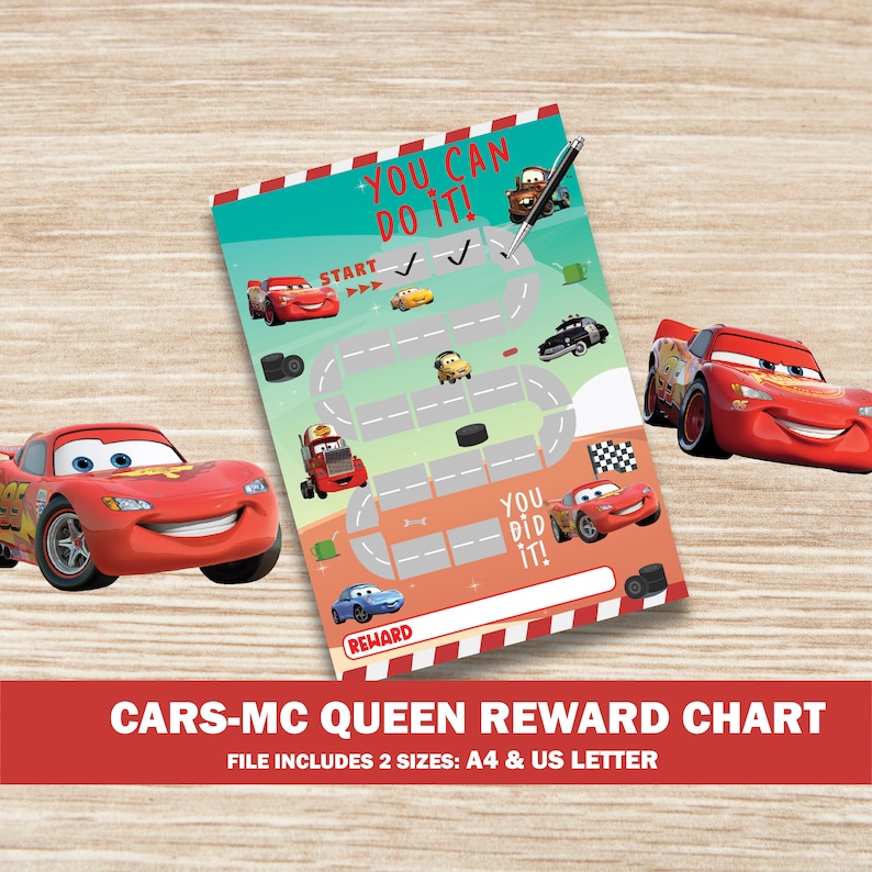 Cars Pixar Reward Chart, Sticker Chart, Kids Potty Training, Behavior ...