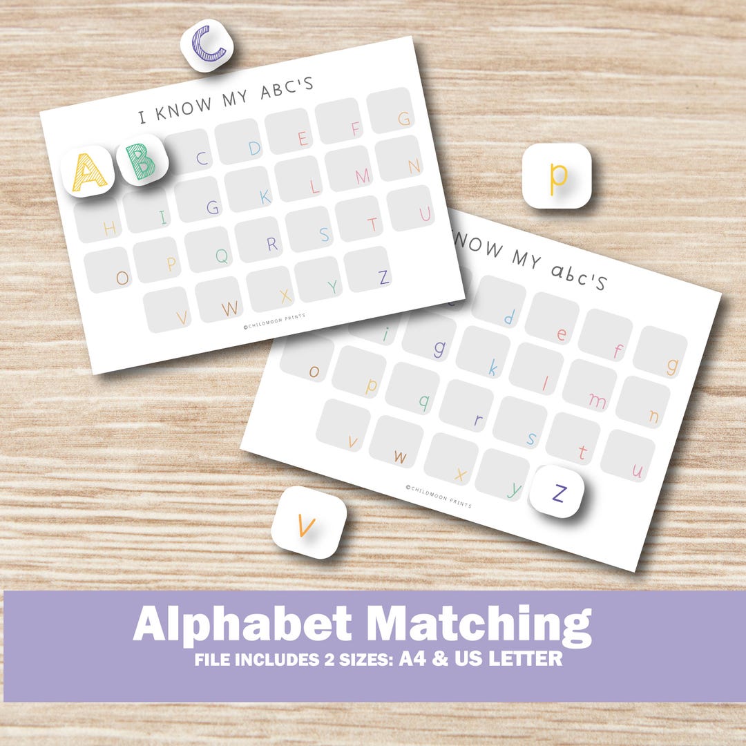 Alphabet Letter Match, Matching Activity Alphabet, Worksheet Alphabet ...