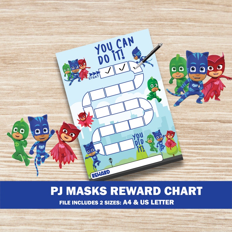 Pj Masks Reward Chart, Sticker Chart, Kids Potty Training, Behavior ...