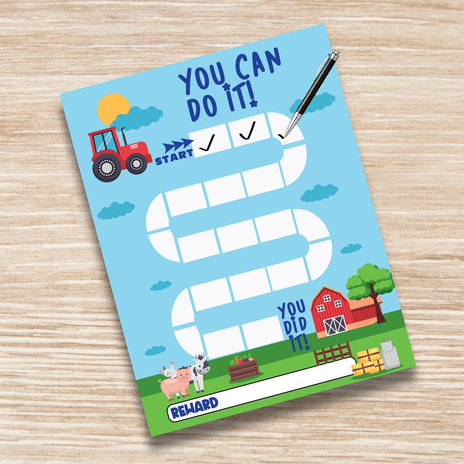 Farm Reward Chart, Sticker Chart, Kids Potty Training, Behavior Chart ...