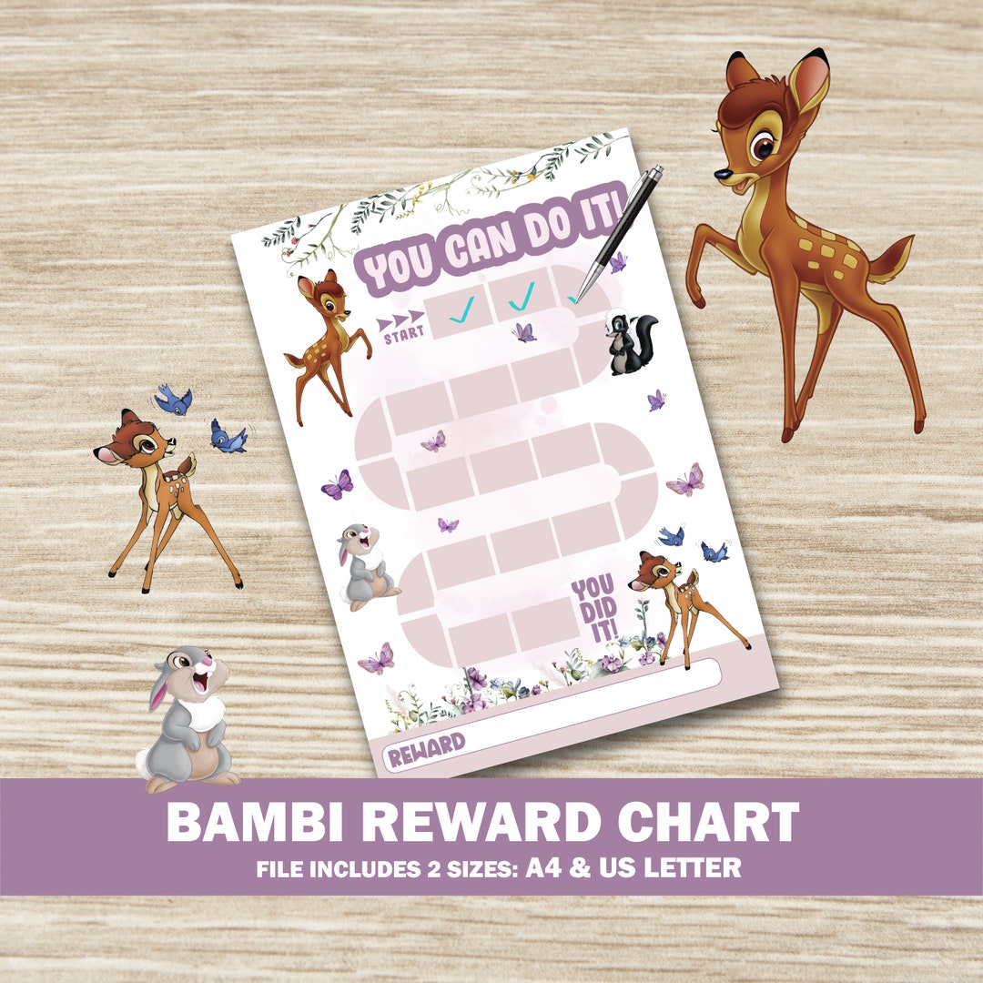 Bambi Reward Chart, Sticker Chart, Kids Potty Training, Behavior Chart ...