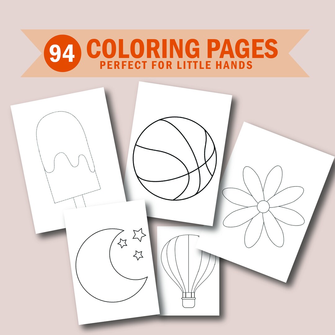 94 Printable Coloring Pages Easy for Kids, Toddlers, Preschoolers ...