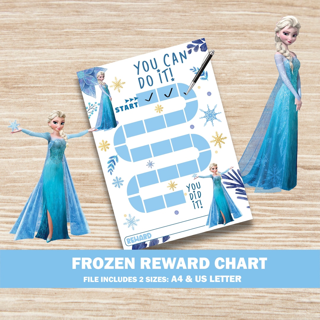 Frozen Reward Chart, Sticker Chart, Kids Potty Training, Behavior Chart ...