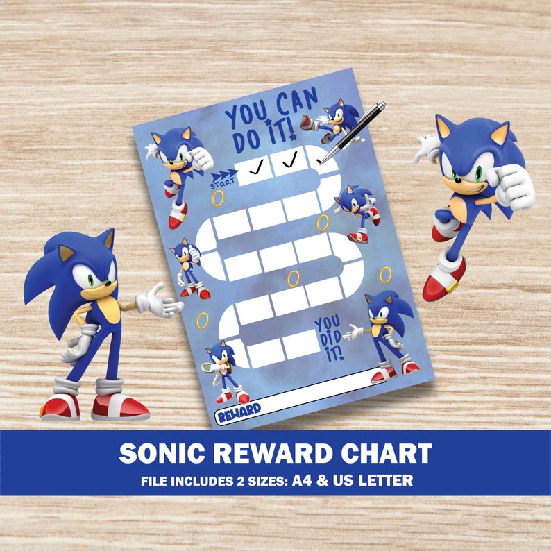 Sonic Reward Chart, Sticker Chart, Kids Potty Training, Chart Behavior ...
