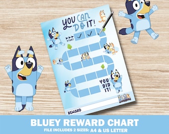 Potty Training Chart Bluey Theme - Etsy