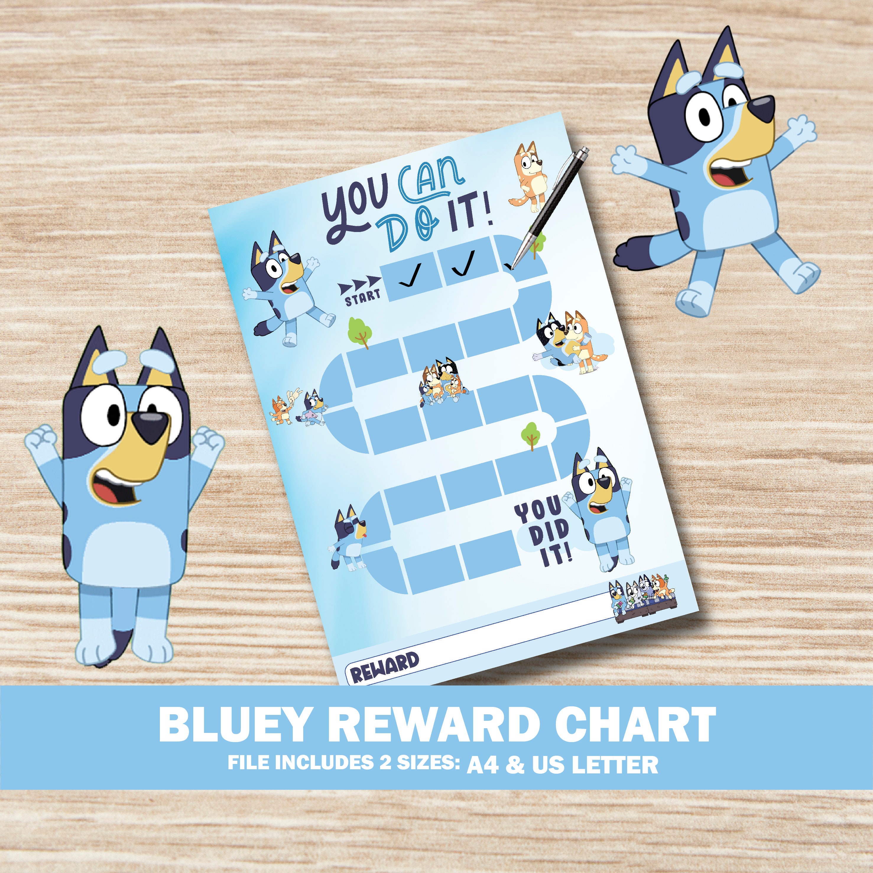 Buy Bluey Bingo Reward Chart, Sticker Chart, Kids Potty Training ...