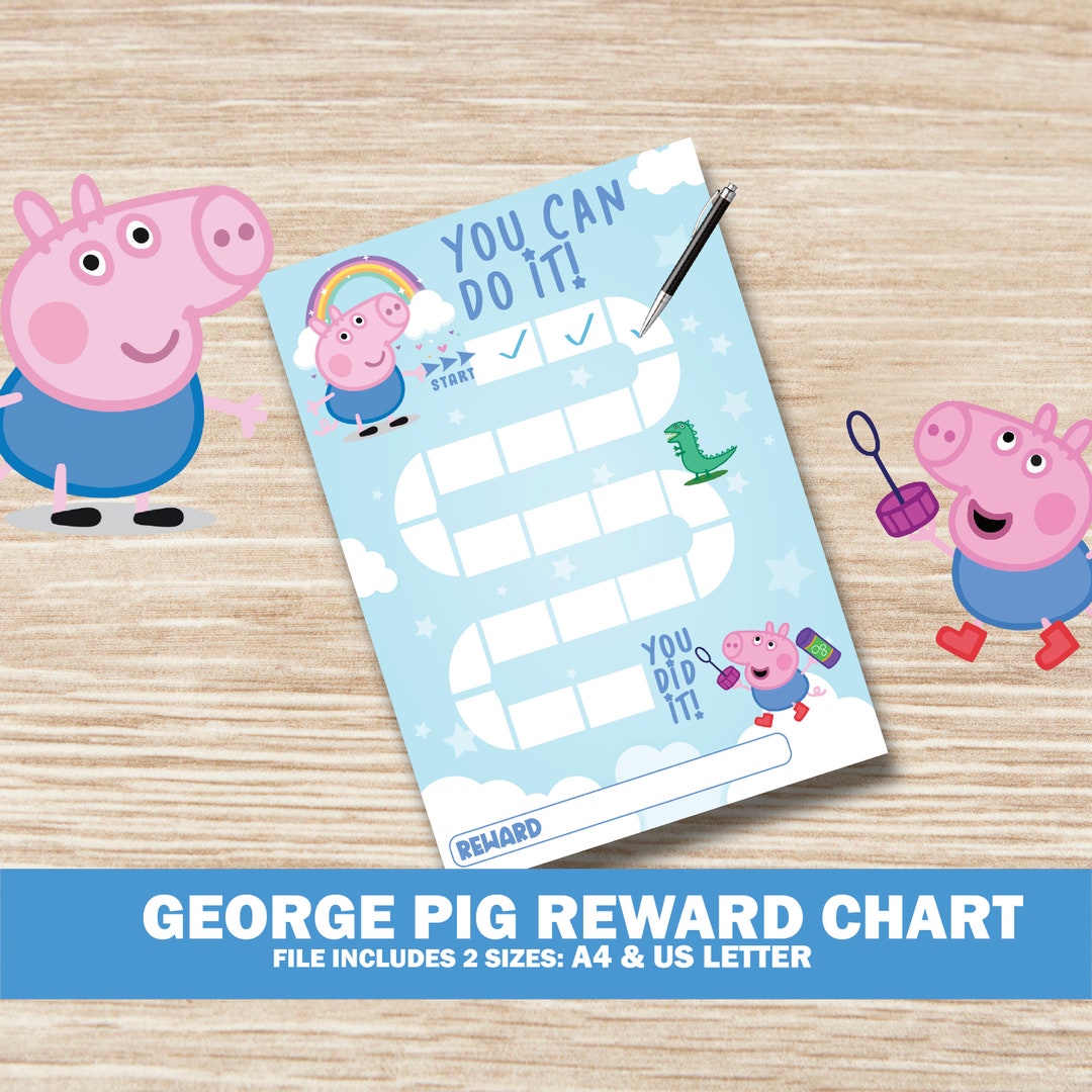 George Pig Reward Chart Sticker Chart Kids Potty Training Chart ...