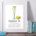 French 75 Cocktail Print Art Poster With Classic Cocktail - Etsy