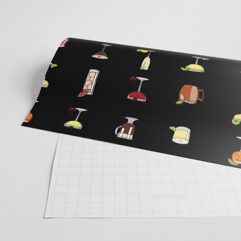 Classic Cocktails Wrapping Paper Sheets Set of 5 Alcohol - Etsy