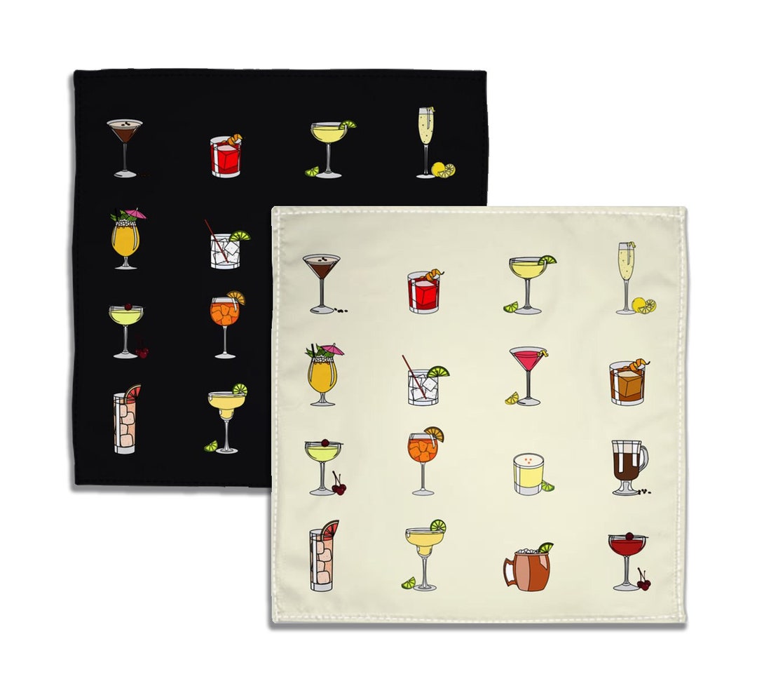 Classic Cocktail Napkins Set of Fabric Napkins Happy Hour Party Fancy ...
