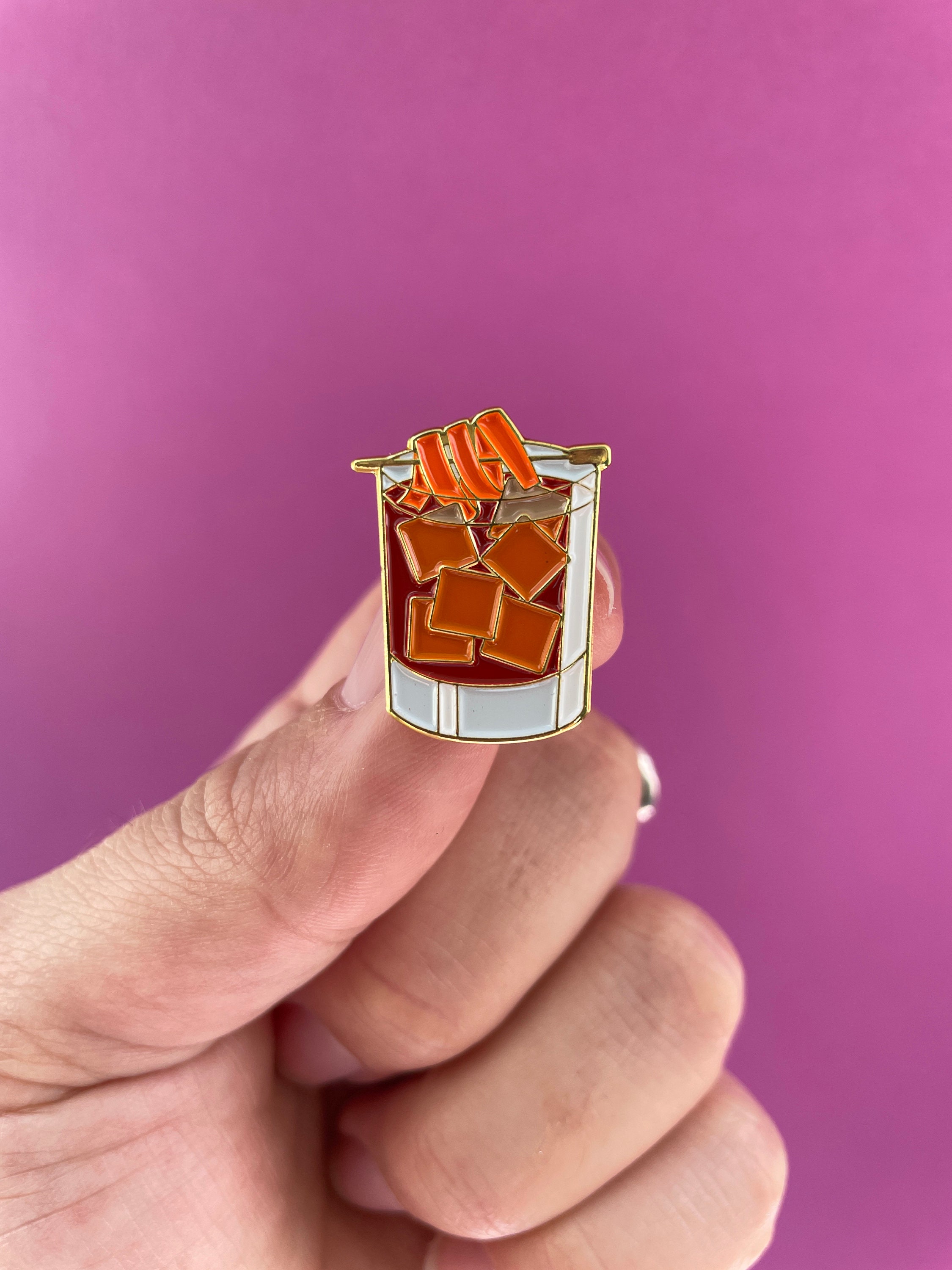 Whiskey Cocktail Enamel Pin Drinks and Alcohol Themed Gift - Etsy