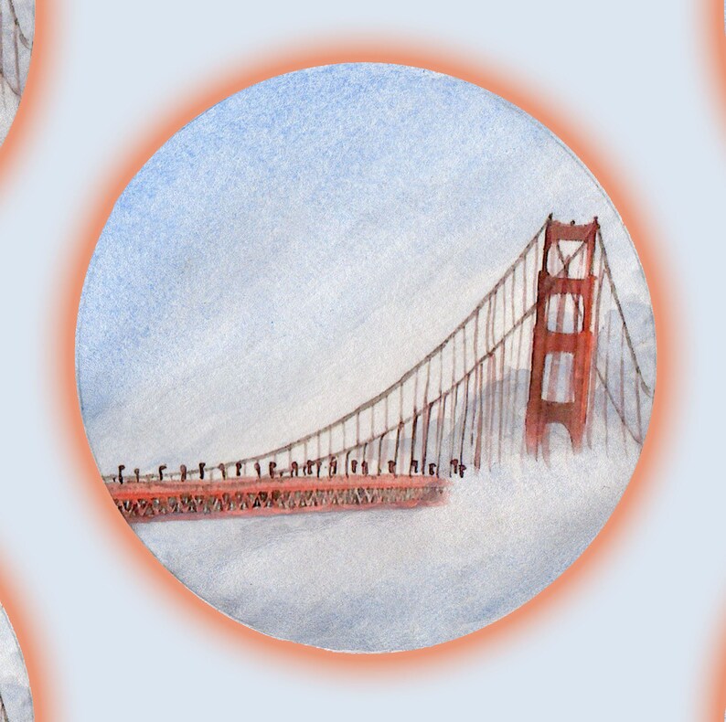 San Francisco Wrapping Paper Sheets Set of 5 Golden Gate | Etsy