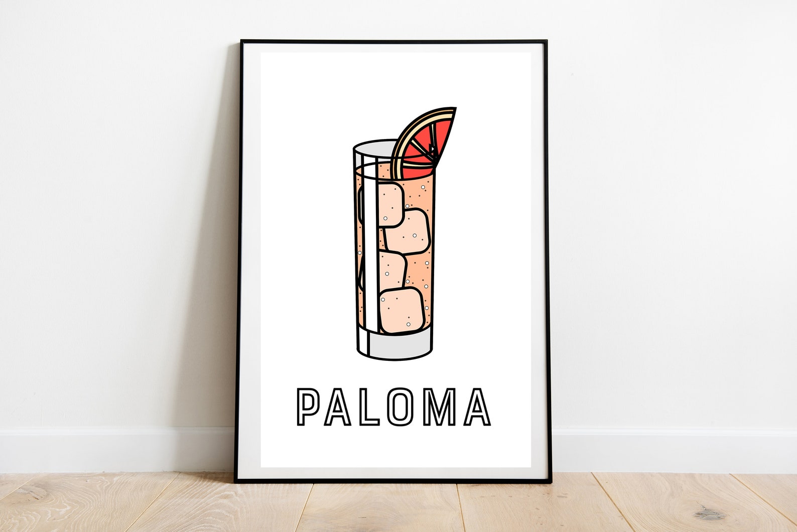 Paloma Cocktail Print - Classic Cocktails Recipe Poster - Bartender How ...