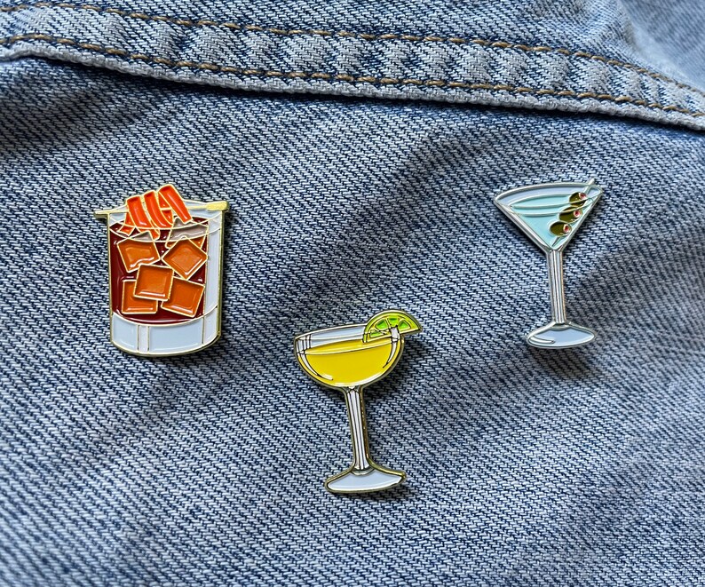 Whiskey Cocktail Enamel Pin - Drinks and Alcohol Themed Gift Ideas ...