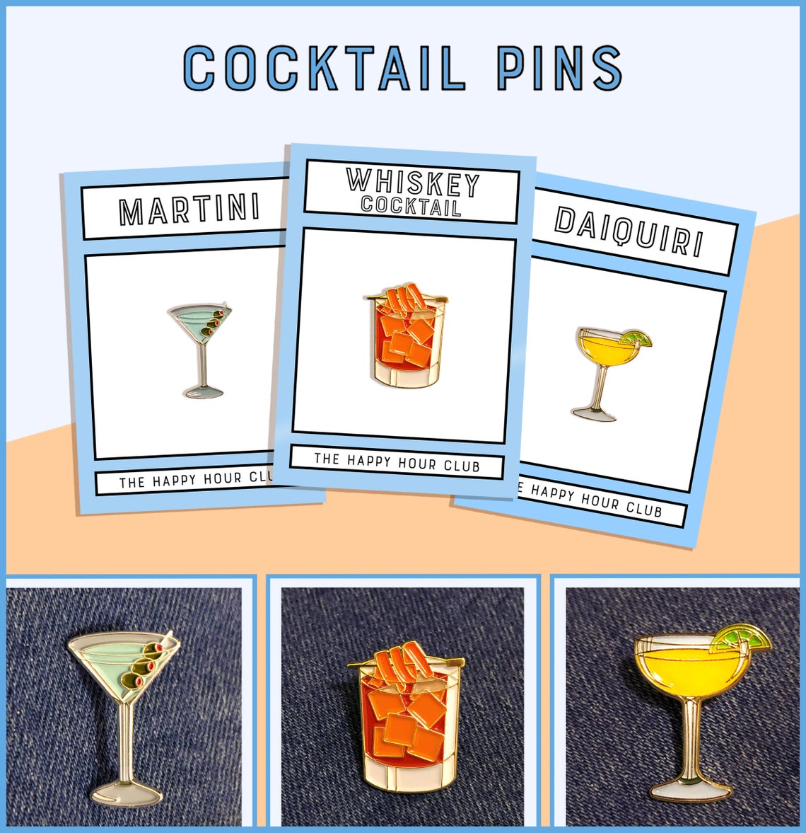 Martini Cocktail Enamel Pin Drinks and Alcohol Themed Gift | Etsy