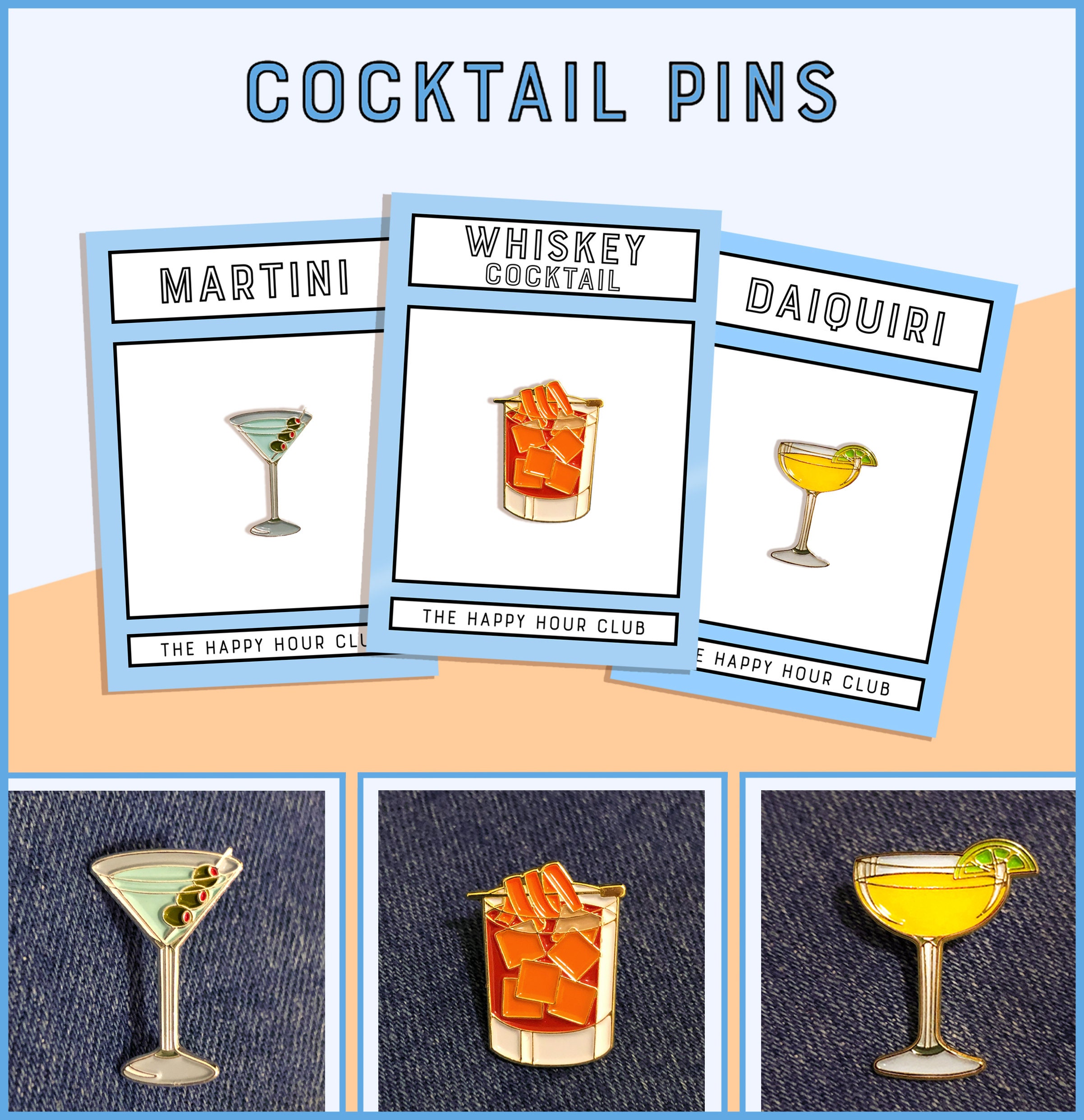 Martini Cocktail Enamel Pin Drinks and Alcohol Themed Gift | Etsy