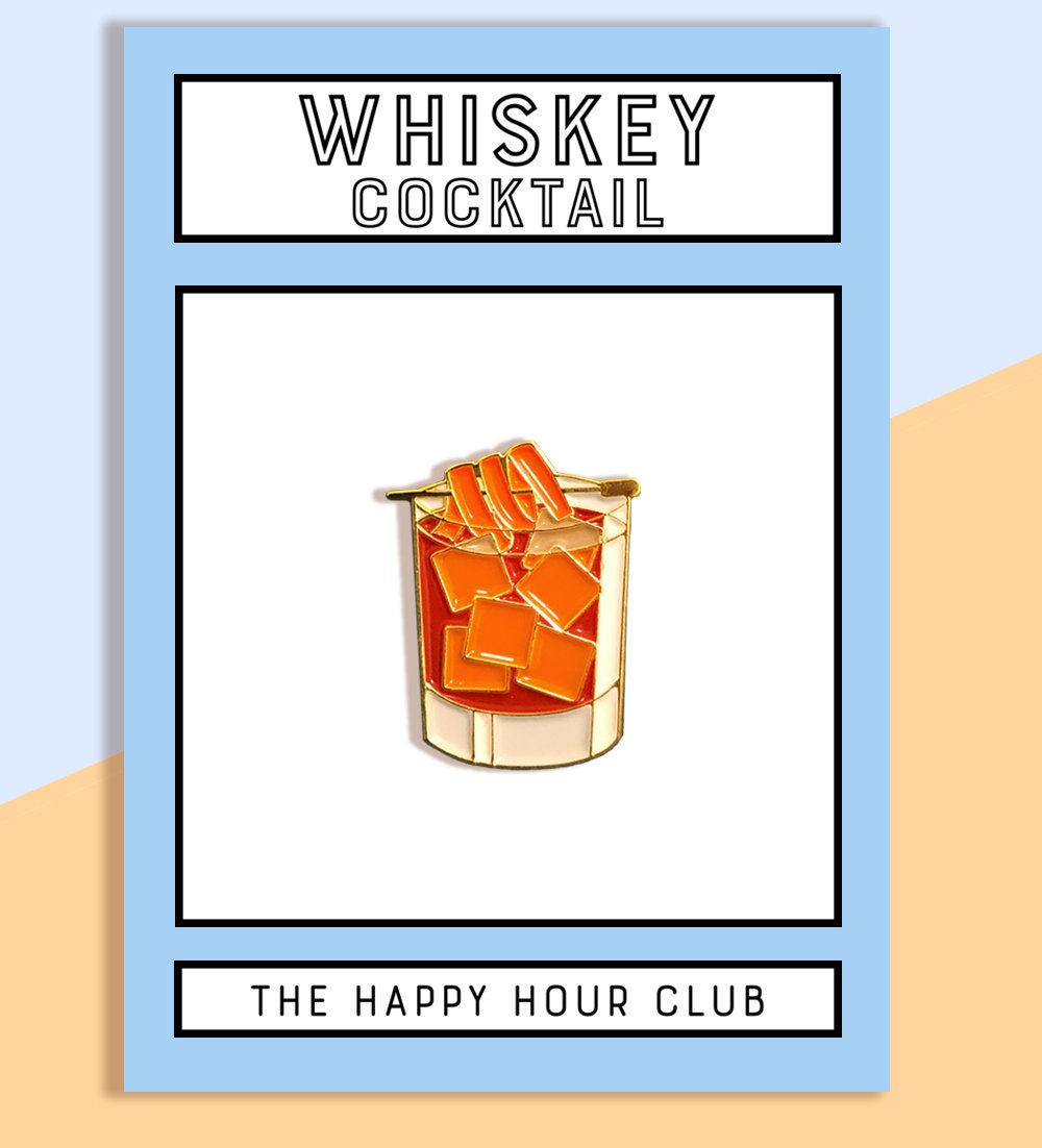 Whiskey Cocktail Enamel Pin - Drinks and Alcohol Themed Gift Ideas ...