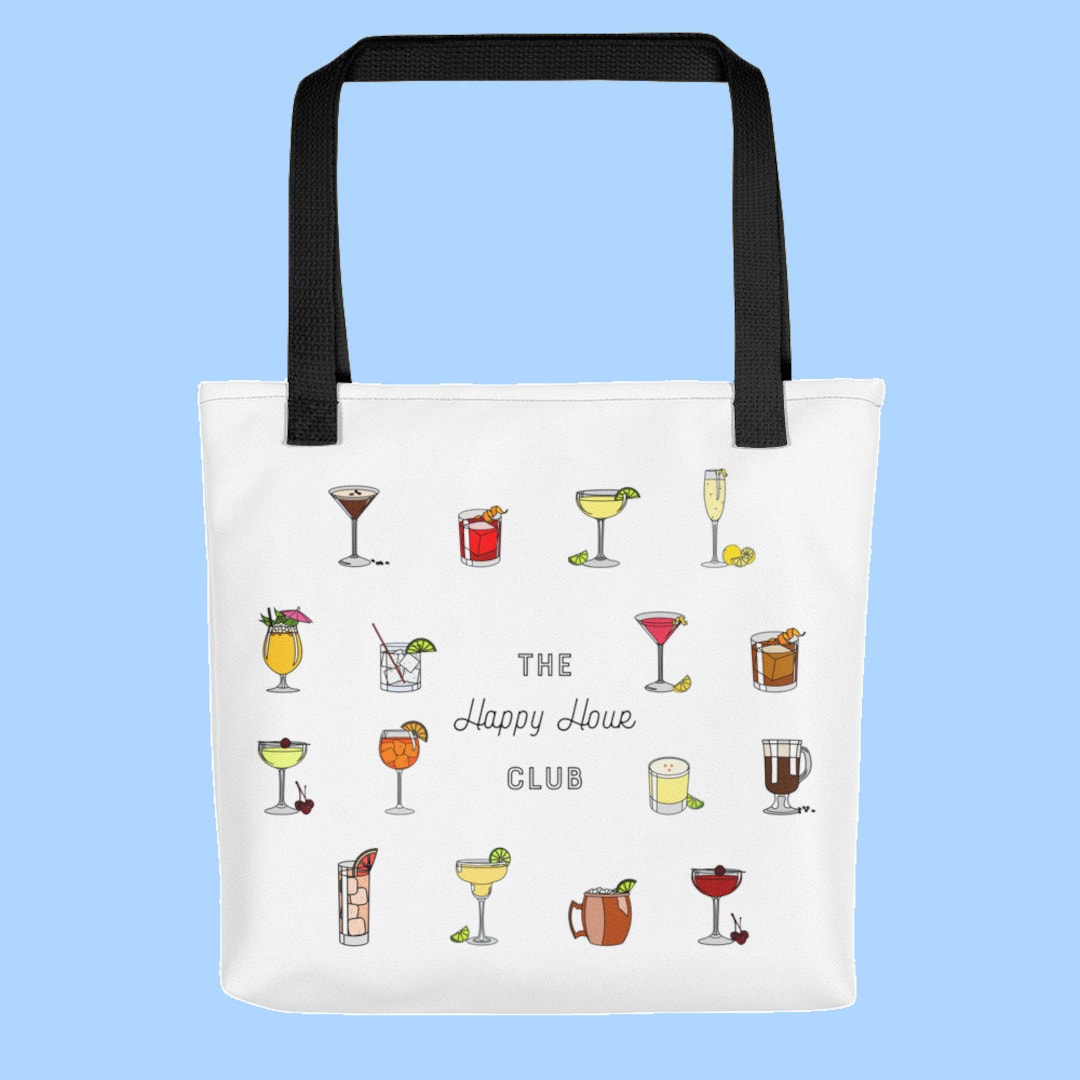 Classic Cocktail Tote Bag for Alcohol Bar Themed Gift Ideas. Happy Hour ...