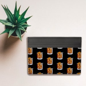 Whiskey Cocktail Leather Card Holder Wallet Handmade - Drinks Gift ...
