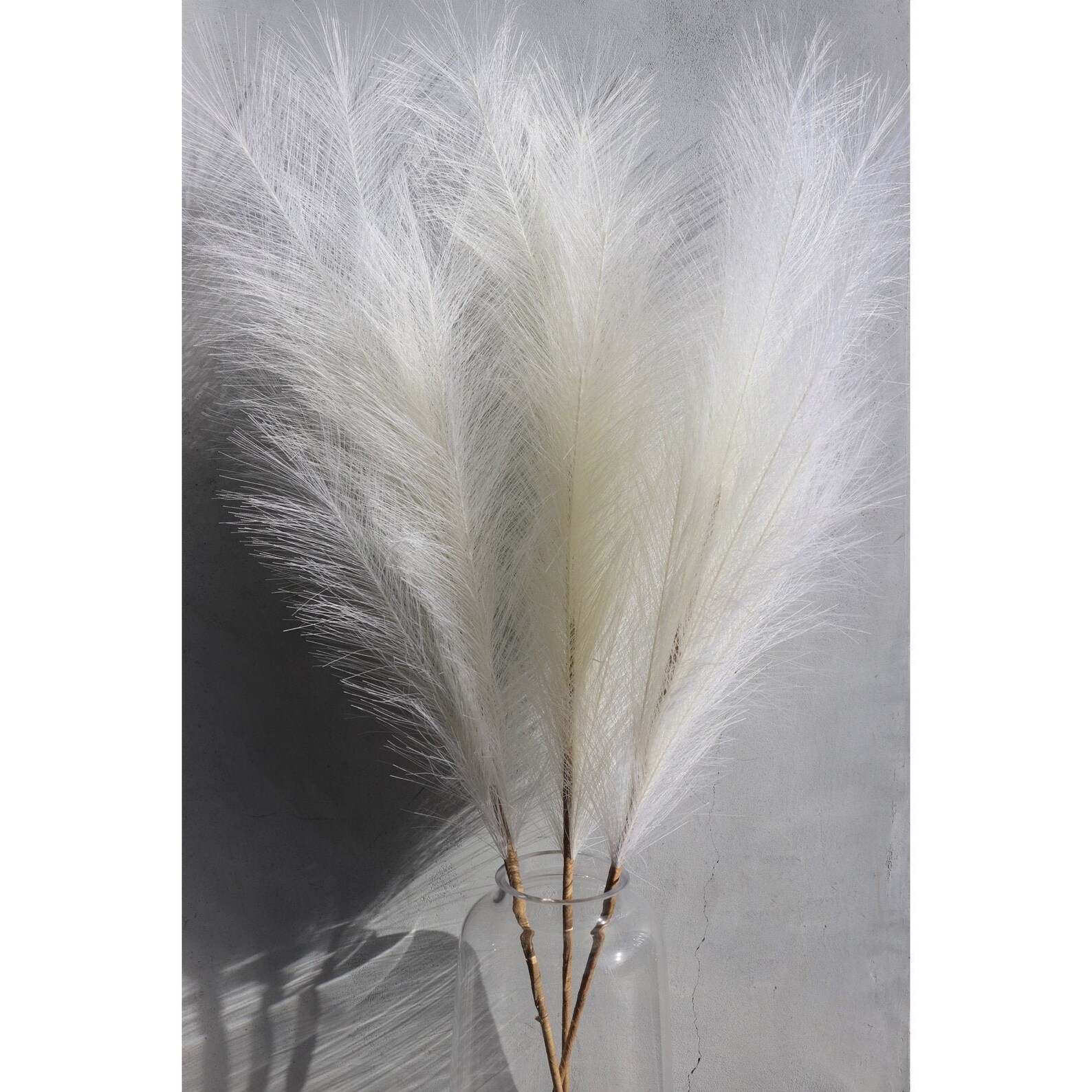Large Off White Faux Pampas Grass 3 Stems Etsy