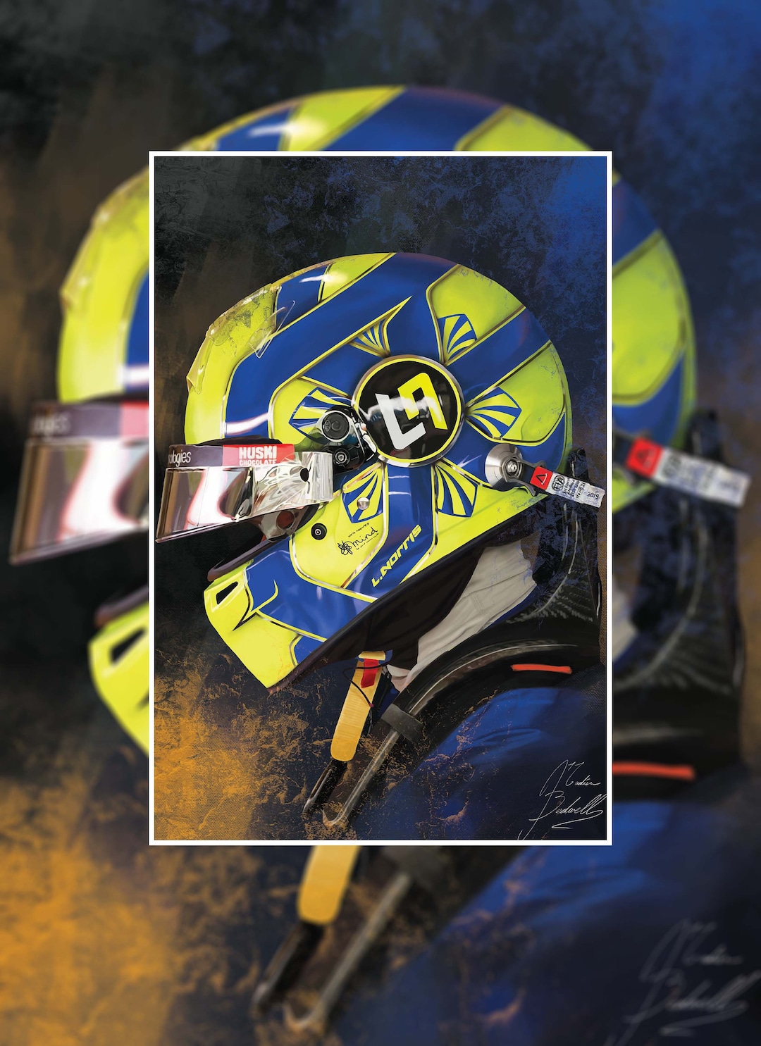 F1 Lando helmet 4 Art Print - Etsy