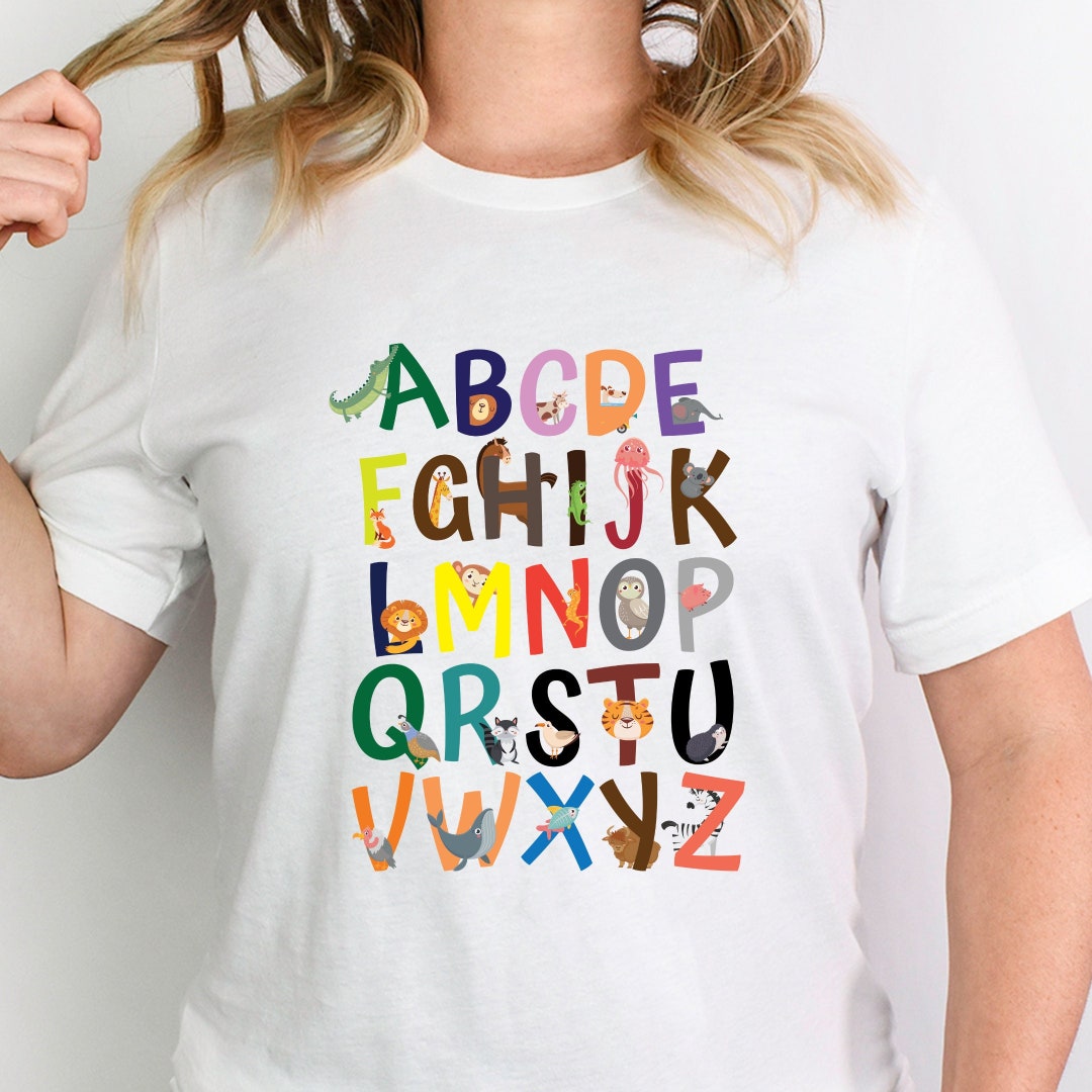 Alphabet Shirt, ABC Shirt, Animals Alphabet T-shirt, A-Z Alphabet Shirt ...