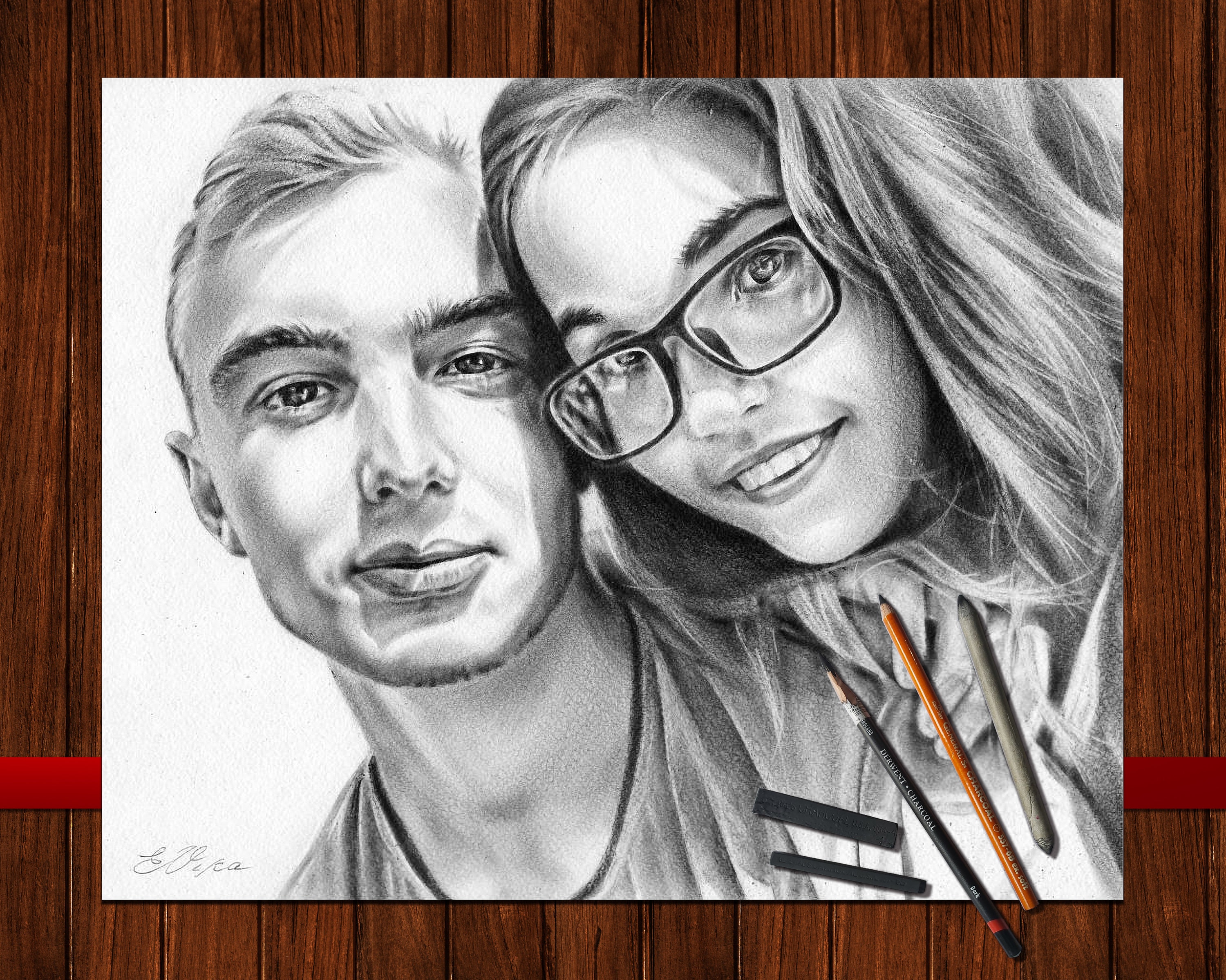 Drawing From Photo Commission Portrait Custom Family | Etsy