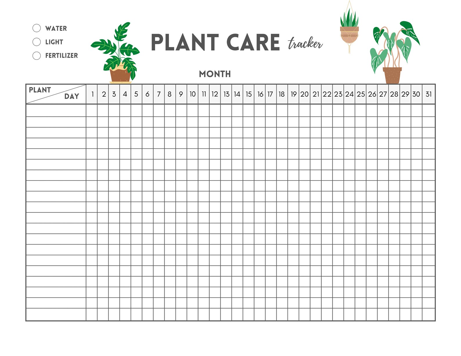 Buy Houseplants Minimalist Plant Care Tracker Print Plant Care Online Buy Houseplants Minimalist Plant Care Tracker Print Plant Care Online