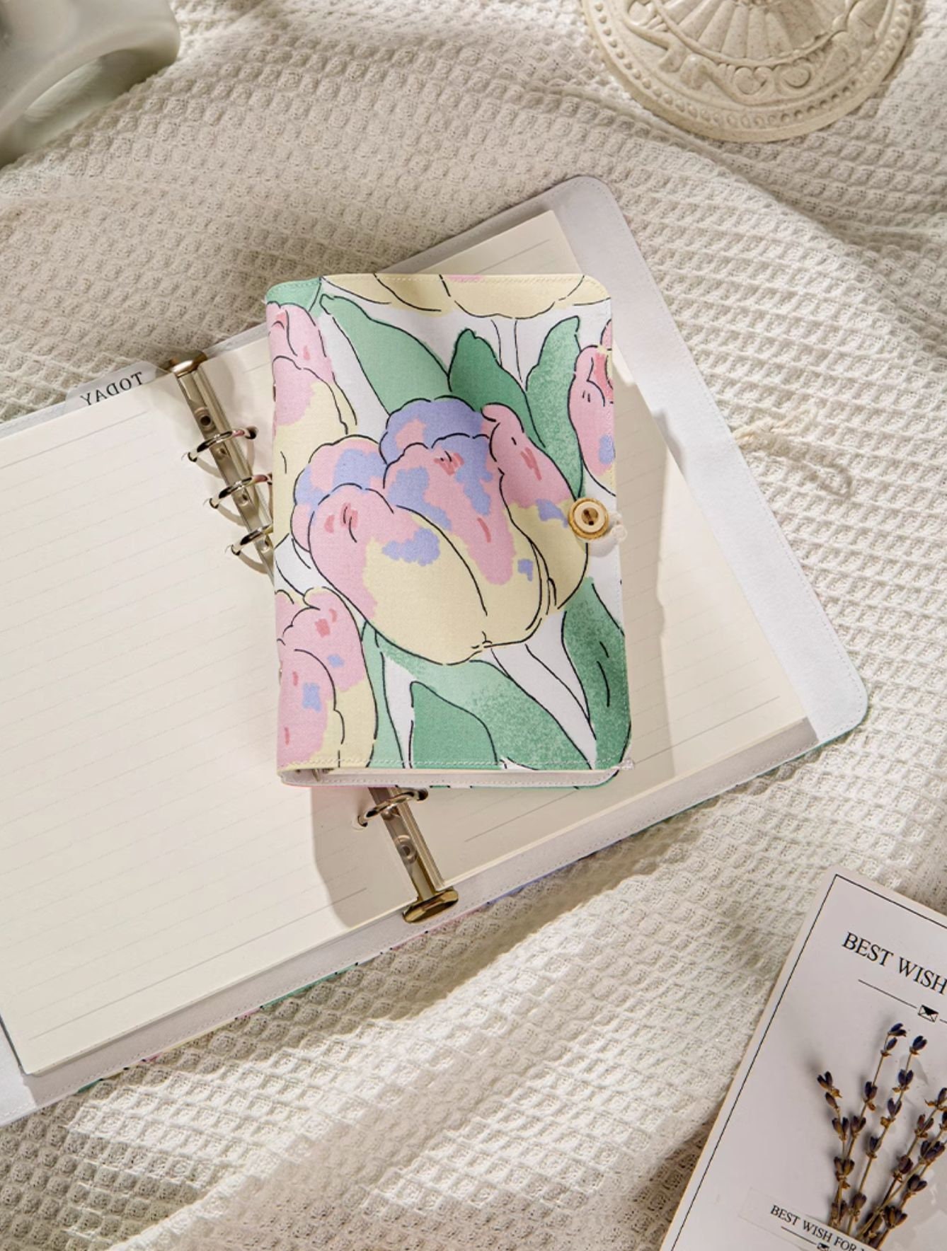 Personal/ A6 /A5 Tulip Floral Planner With 6-ring Binder Refillable ...