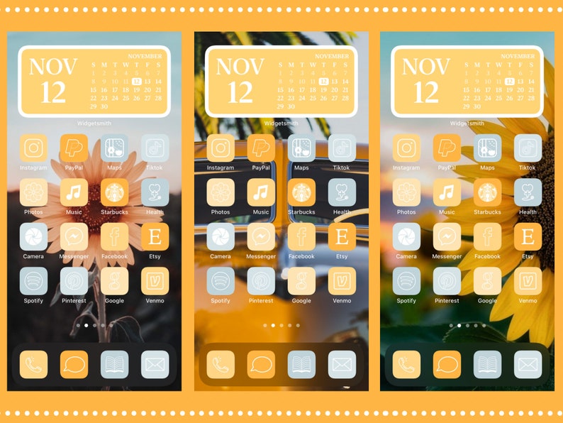 Yellow and Blue Ios App Icons 52 Iphone Ios 14 Aesthetic App | Etsy