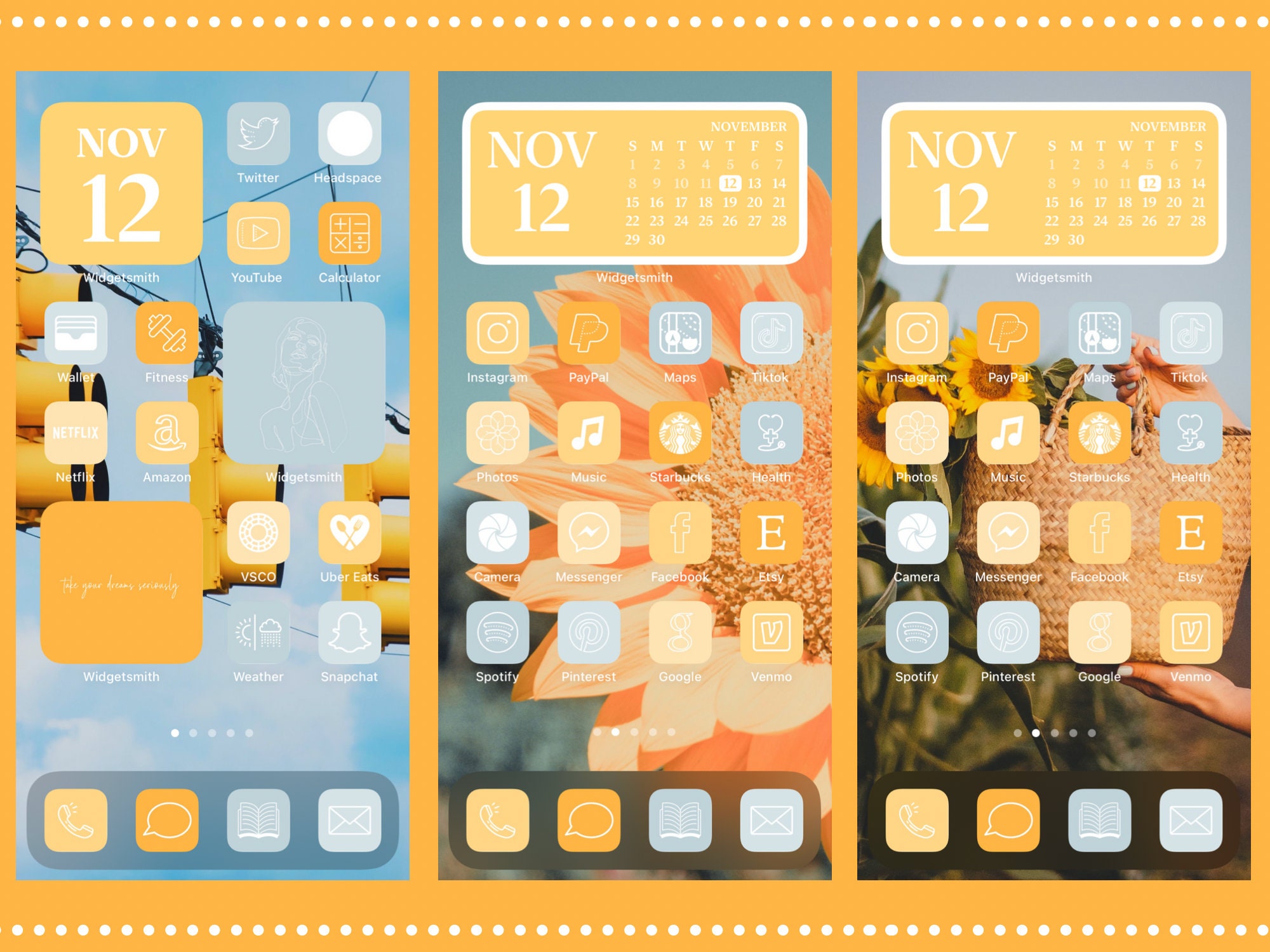 Yellow and Blue App Icons 200 iPhone App Icons iOS 14 | Etsy