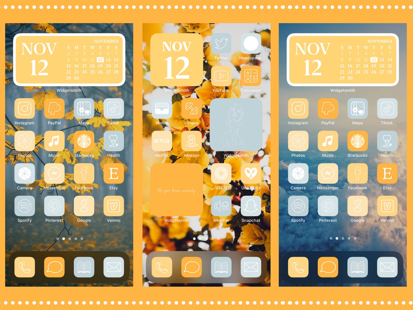 Yellow and Blue Ios App Icons 52 Iphone Ios 14 Aesthetic App - Etsy