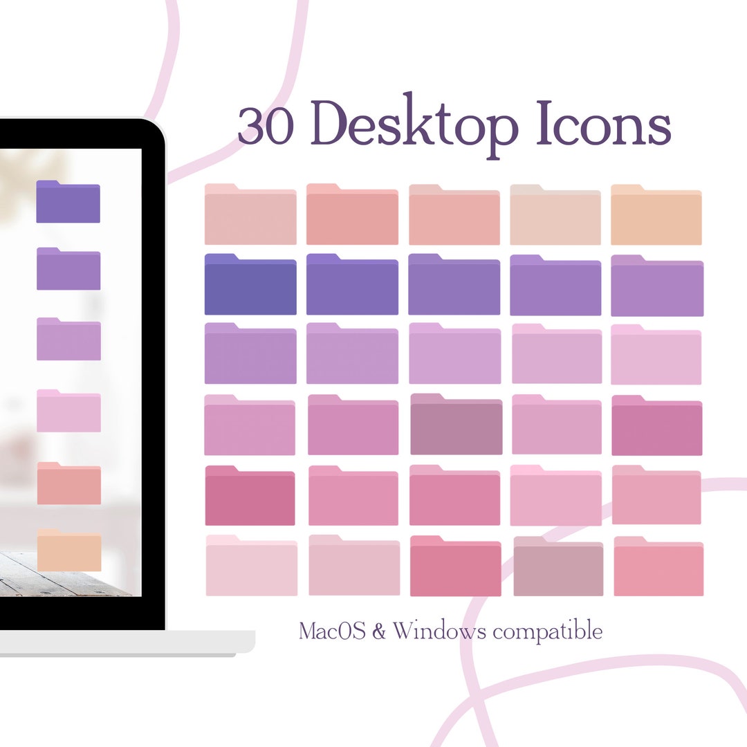 Aesthetic Spring Blossom Desktop Folder Icons, Mac + Windows Folders ...