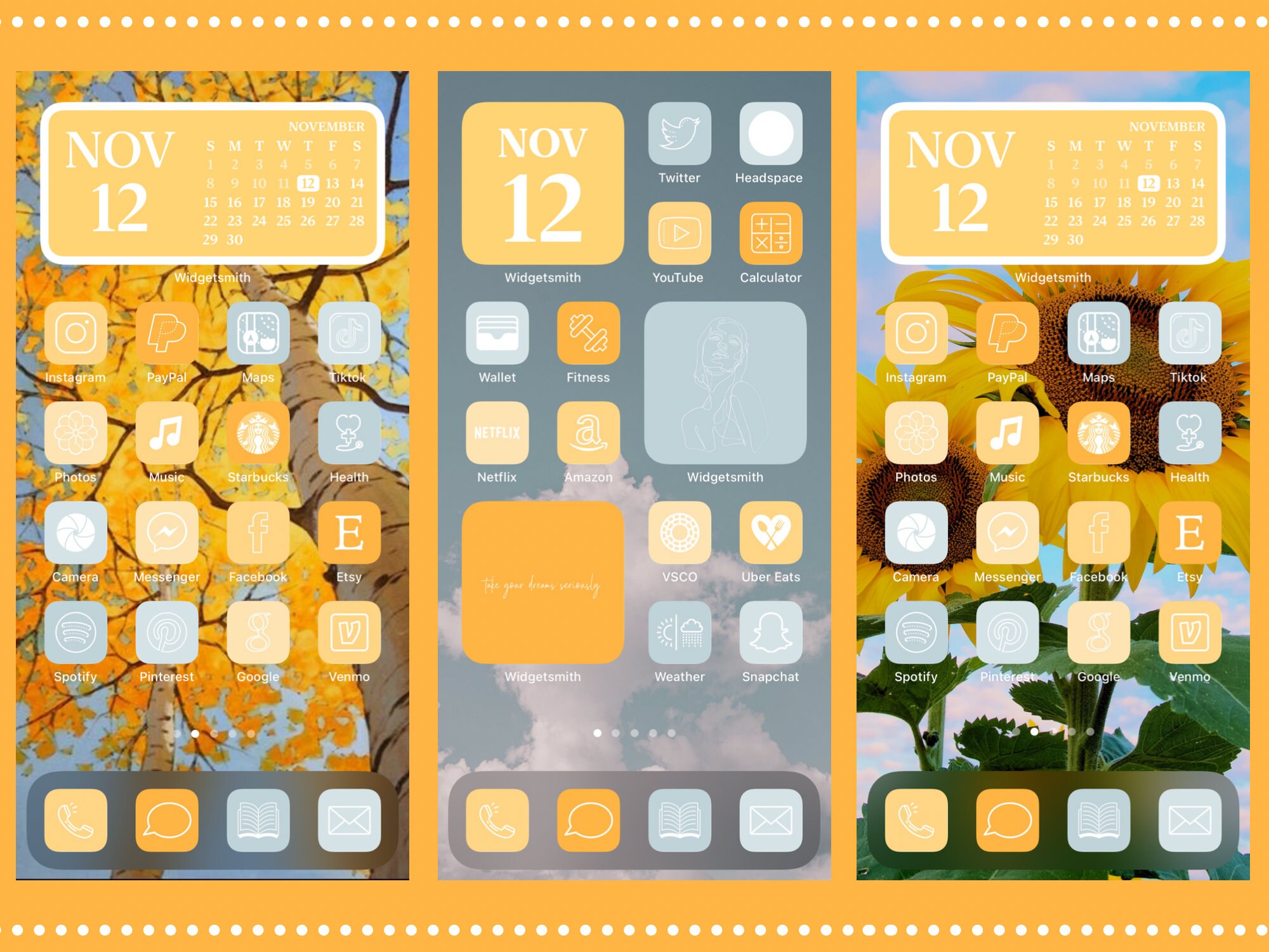 Yellow and Blue App Icons 200 iPhone App Icons iOS 14 - Etsy