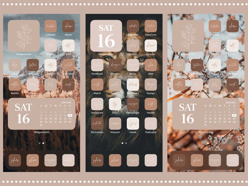 Neutral Handwritten App Icons, 94 iPhone App Icons Ios 14 Aesthetic ...