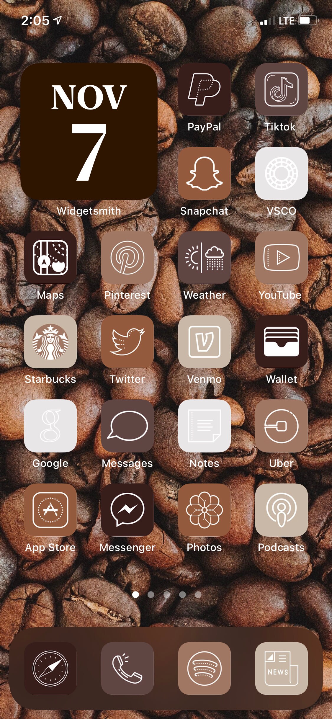 Brown App Icons 94 iPhone App Icons iOS 14 Aesthetic Neutral | Etsy