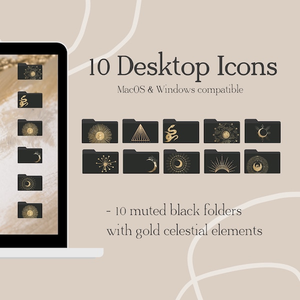 Black Desktop Folder Icon - Etsy