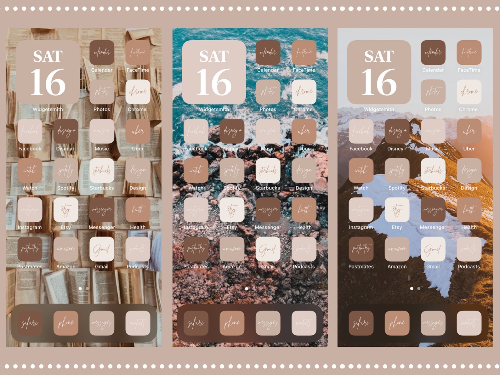 Neutral Handwritten App Icons, 94 iPhone App Icons Ios 14 Aesthetic ...