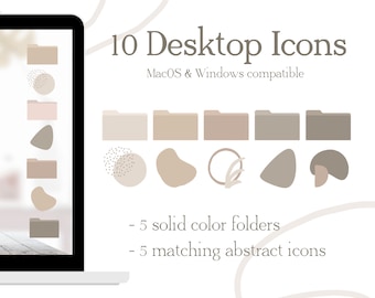 Aesthetic Boho Desktop Folder Icons, Mac + Windows Folders Icon, Boho ...