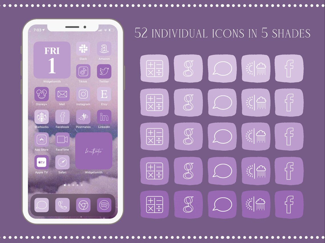 Purple Aesthetic Ios App Icons 300 Iphone Ios 14 Aesthetic - Etsy