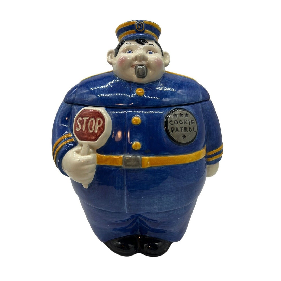 1994 Clay Art Policeman Cookie Patrol Cookie Jar 12” Police Man RARE ...