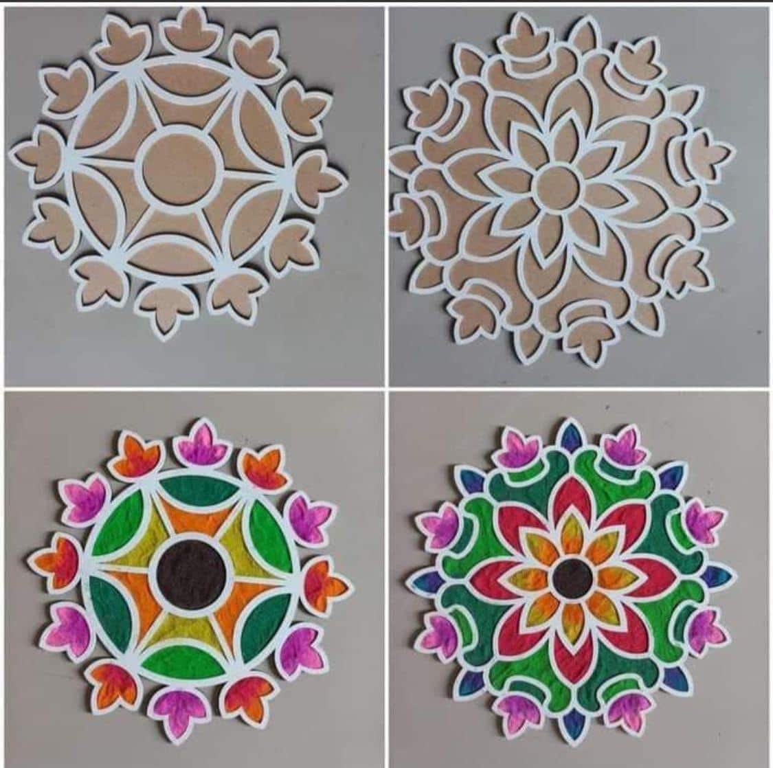 Gift MDF Rangoli Stencils, Reusable Rangoli Stencils, Eco-friendly ...
