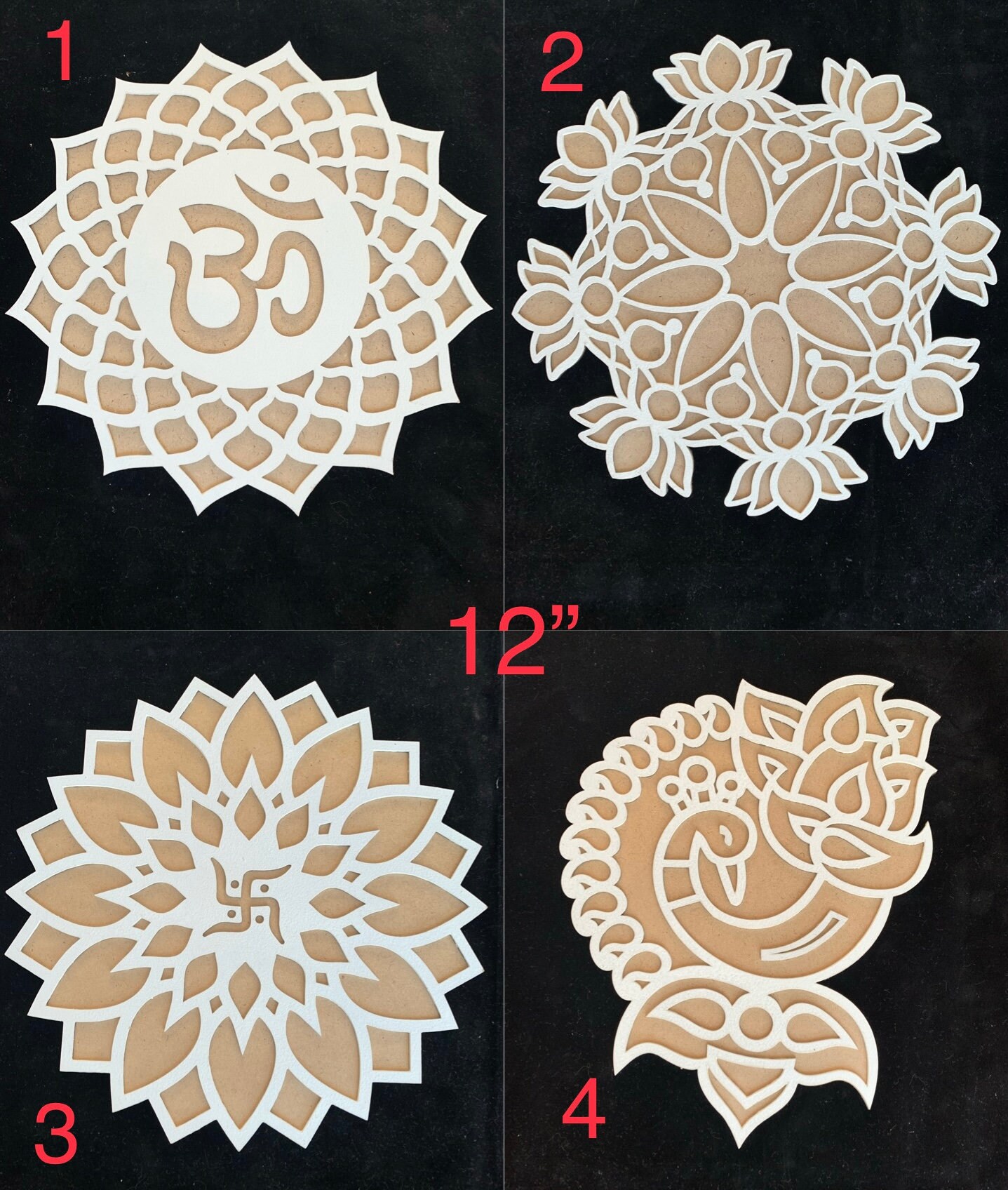 Gift MDF Rangoli Stencils, Reusable Rangoli Stencils, Eco-friendly ...