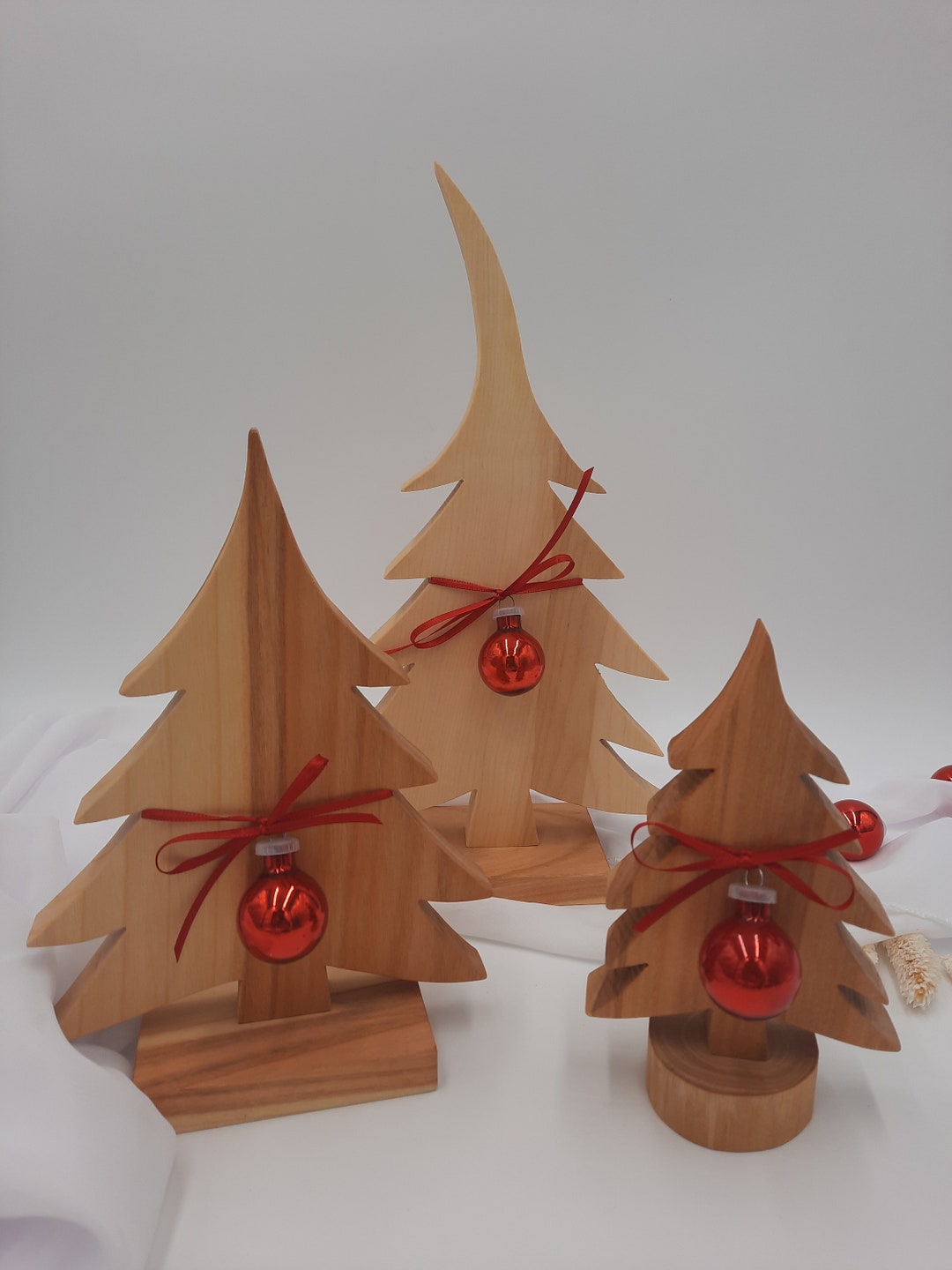 Christmas Tree Wooden Fir Tree Made of Cherry Wood Real Wood - Etsy